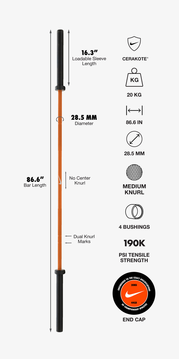 Nike Strength Shield Barbell 20 kg – Nike Strength US