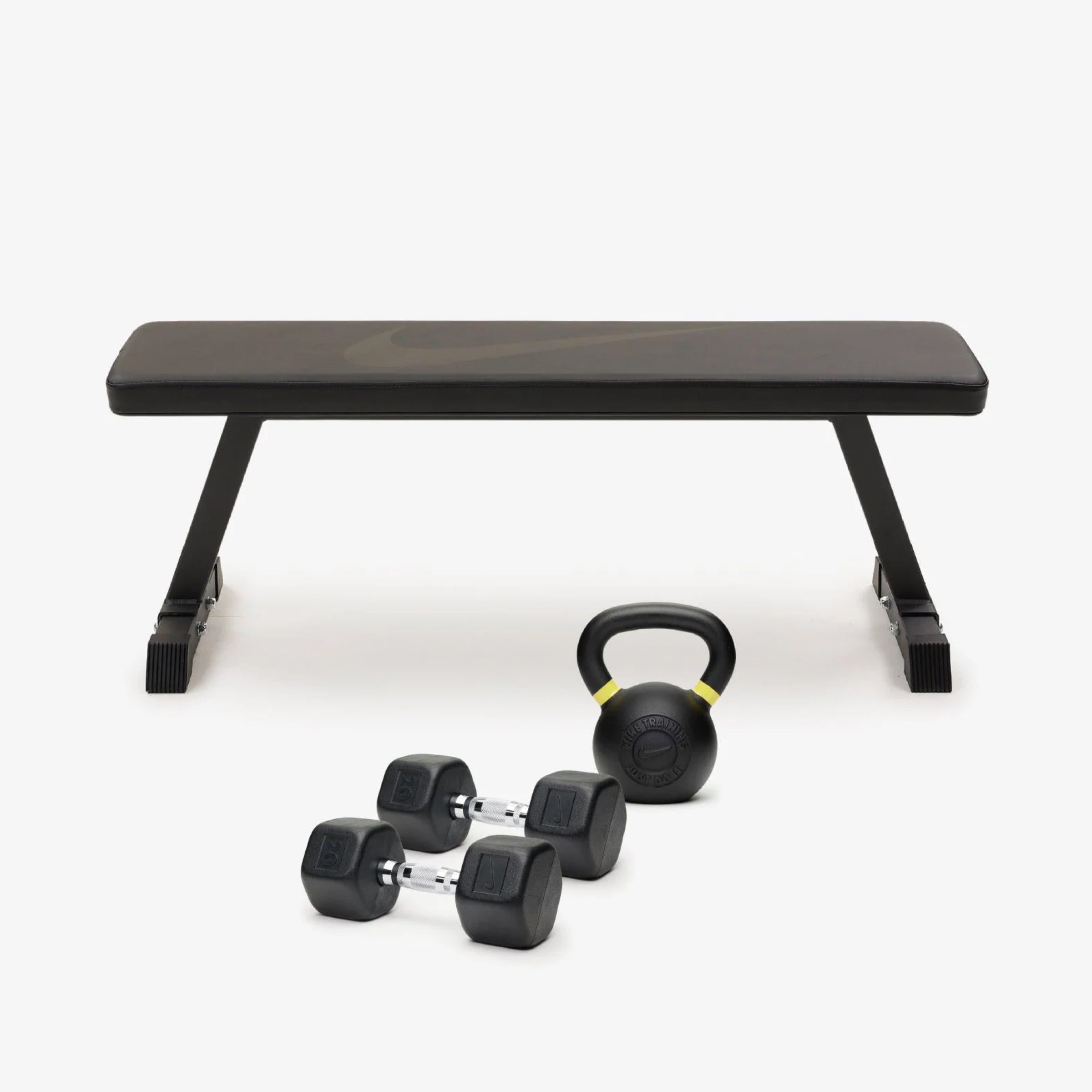 Nike Foundations Bundle | Workout Bench With Dumbbells and Kettlebell ...